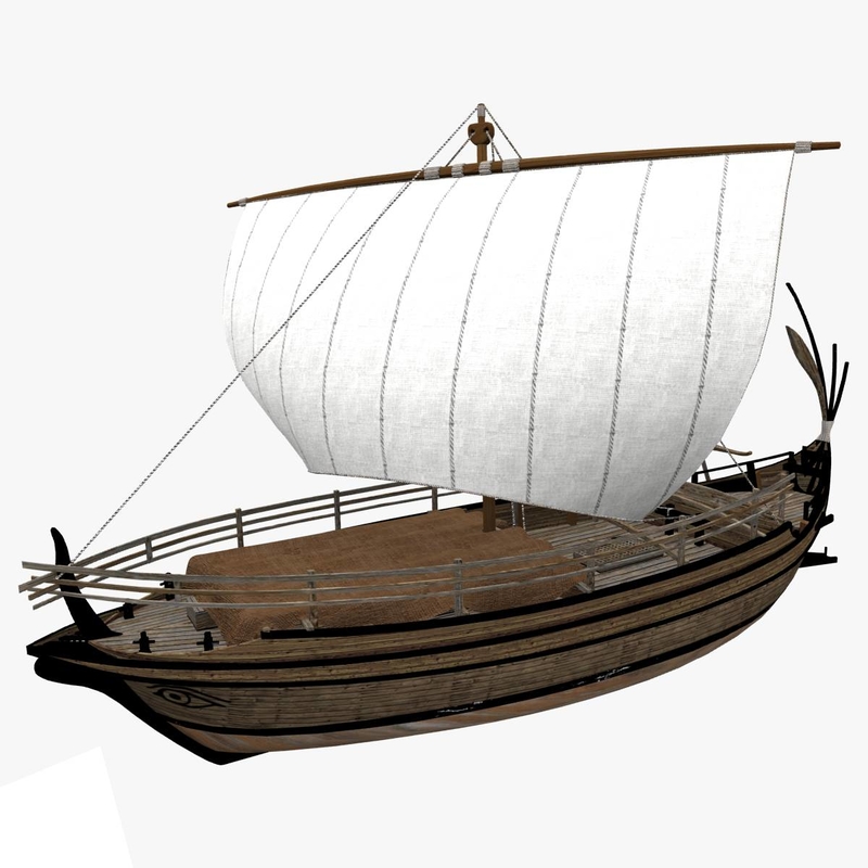 3d model of ancient greek freight ship hull