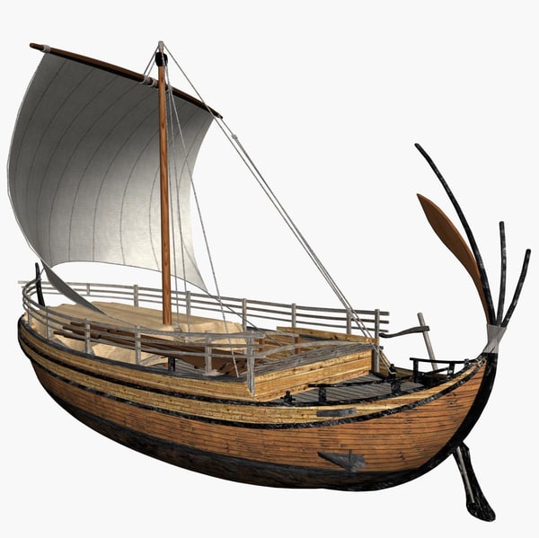 3d model of ancient greek freight ship hull
