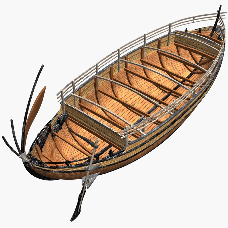 3d model of ancient greek freight ship hull