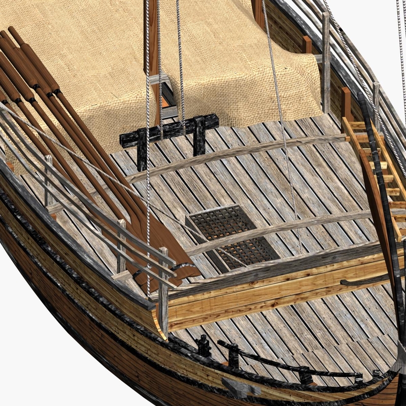 3d model of ancient greek freight ship hull