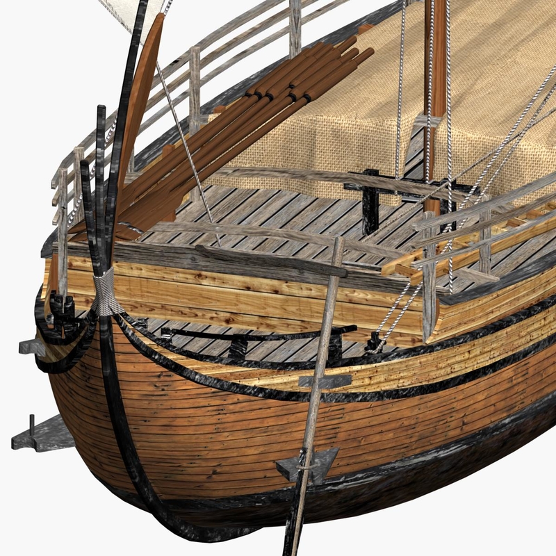3d model of ancient greek freight ship hull
