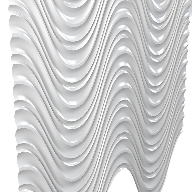 3d engraved wave wall