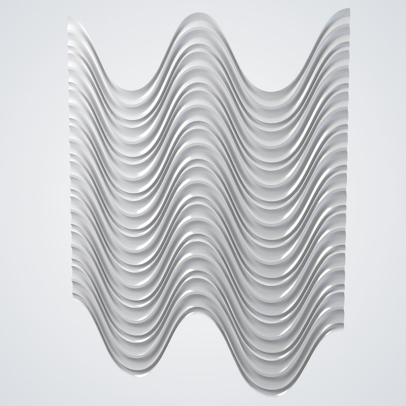 3d engraved wave wall