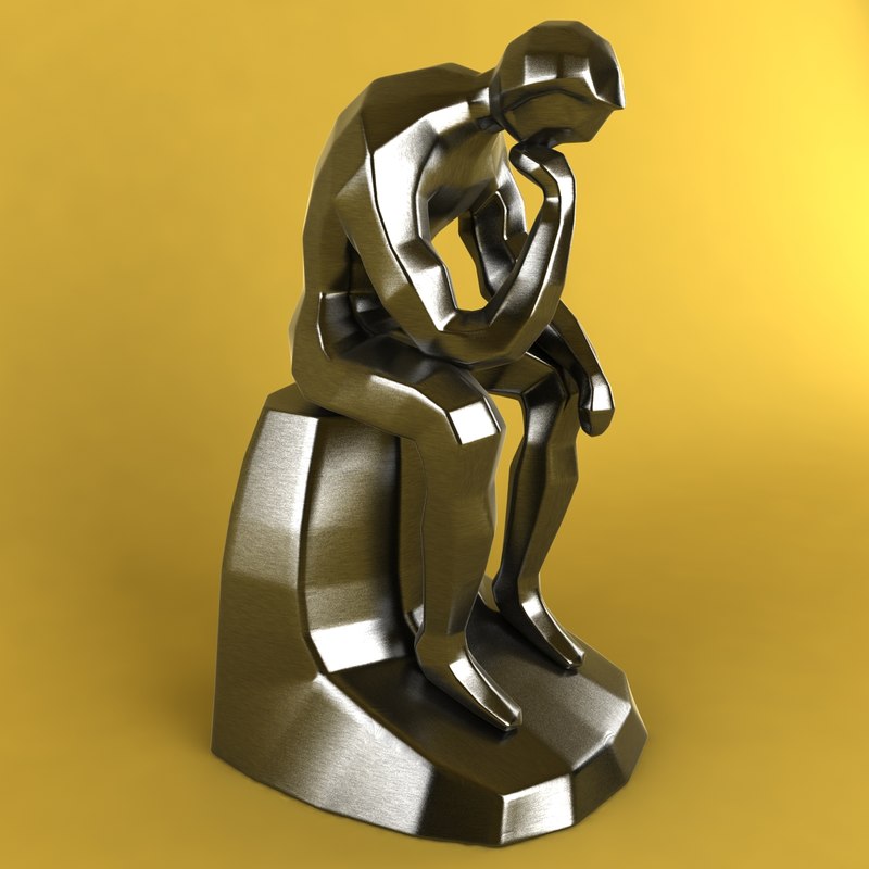3d thinking man sculpture