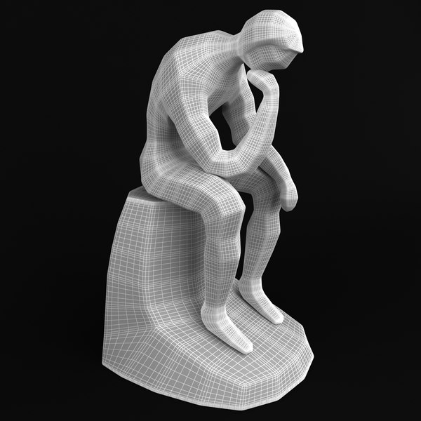 3d thinking man sculpture