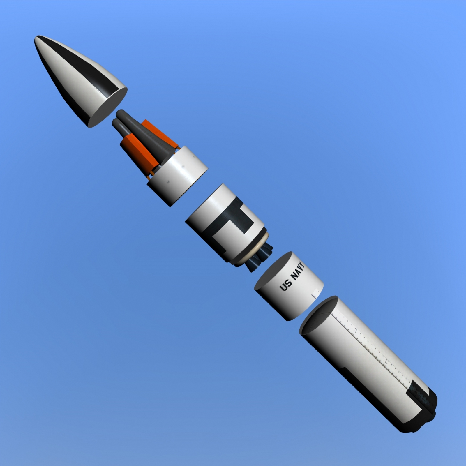 3d model polaris a3 missile