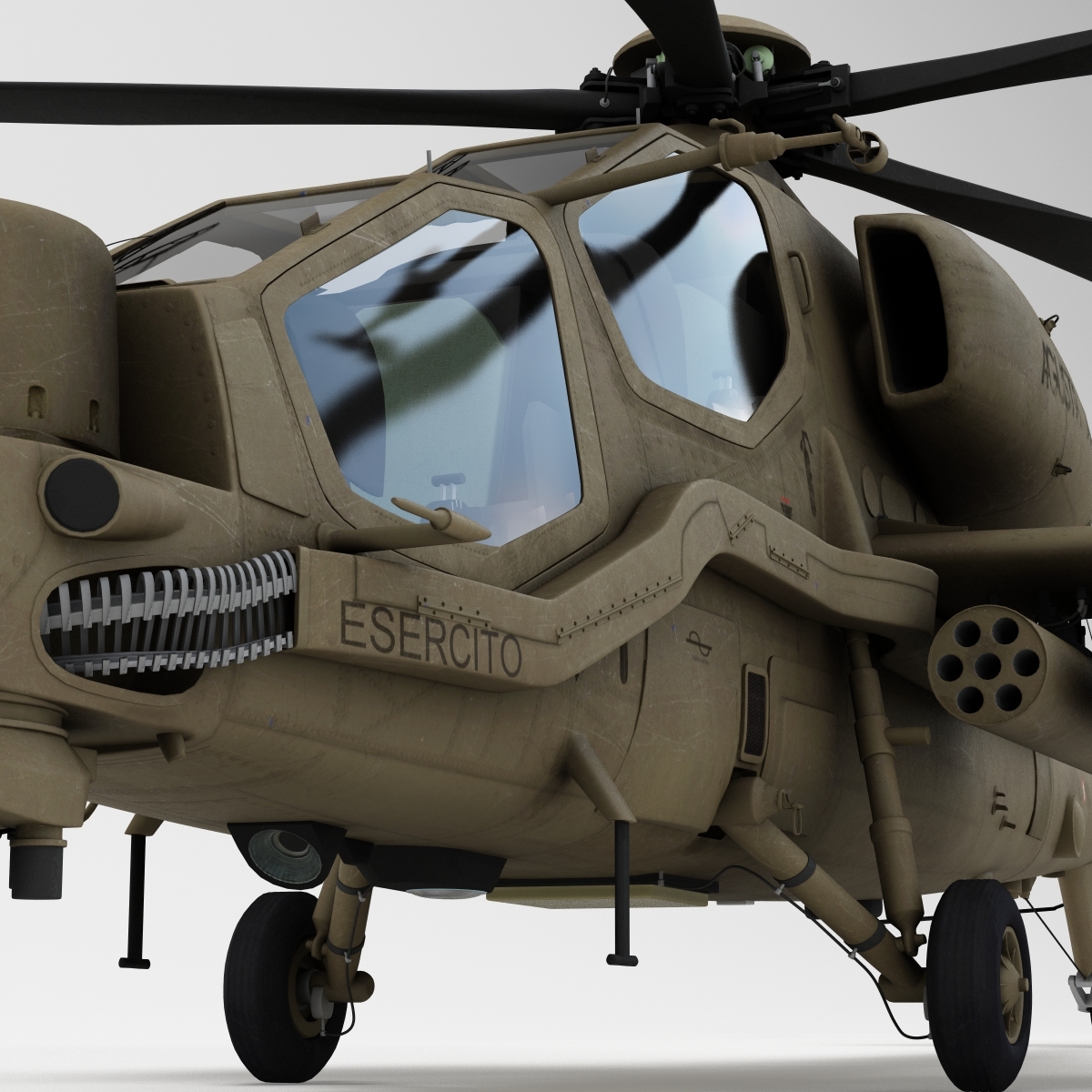 3d model agusta a129 mangusta rigged