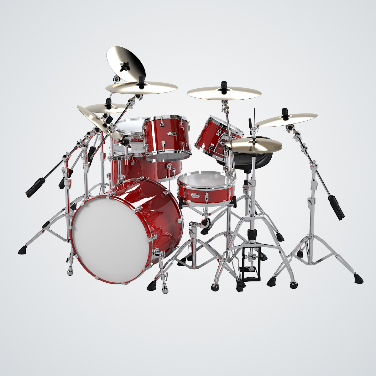 3d model drum set