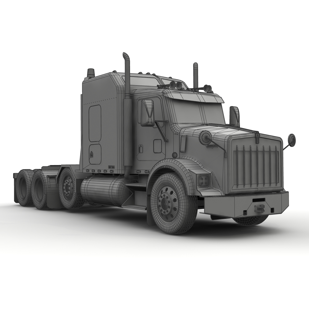 3d t800 truck heavy haul model