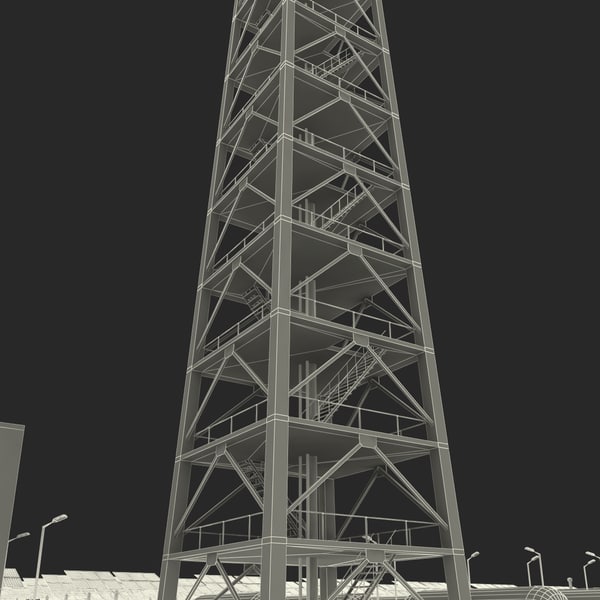solar tower mojave desert 3d model