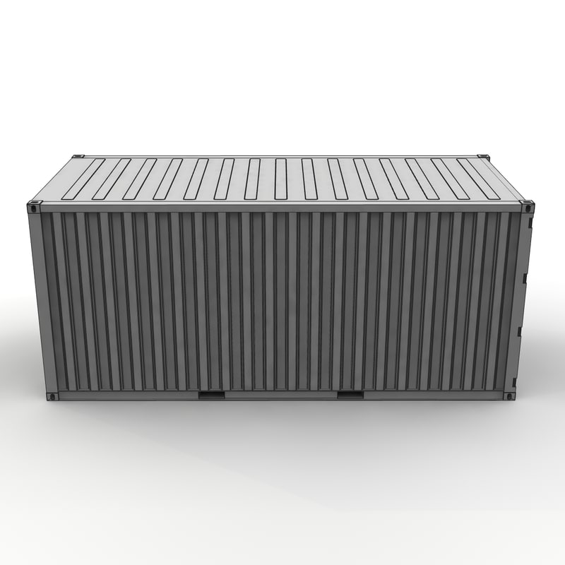 20ft box container 3d model