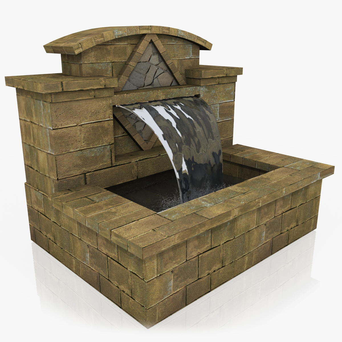garden water fountain features 3d obj