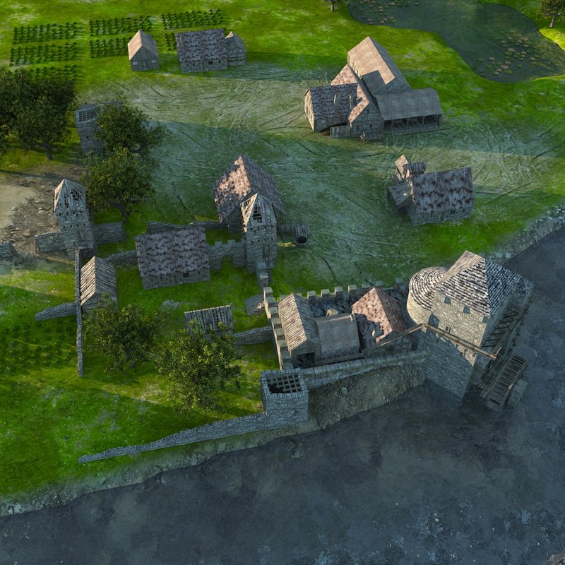 medieval village 3d model