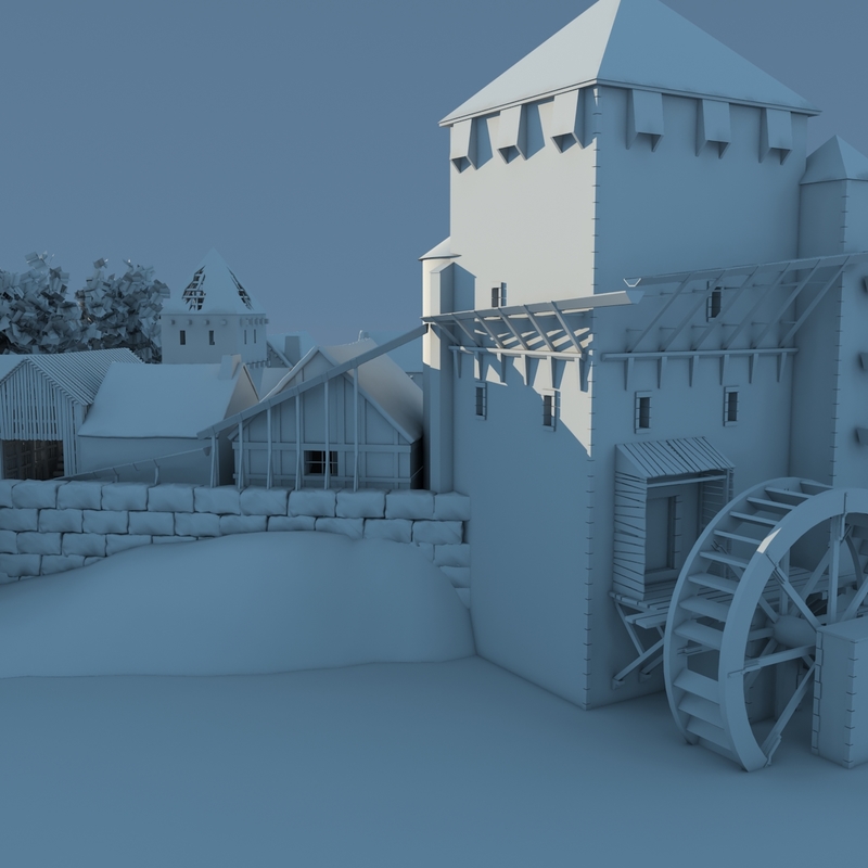 medieval village 3d model