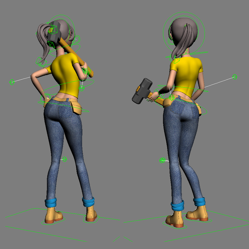 3d model of lady builder