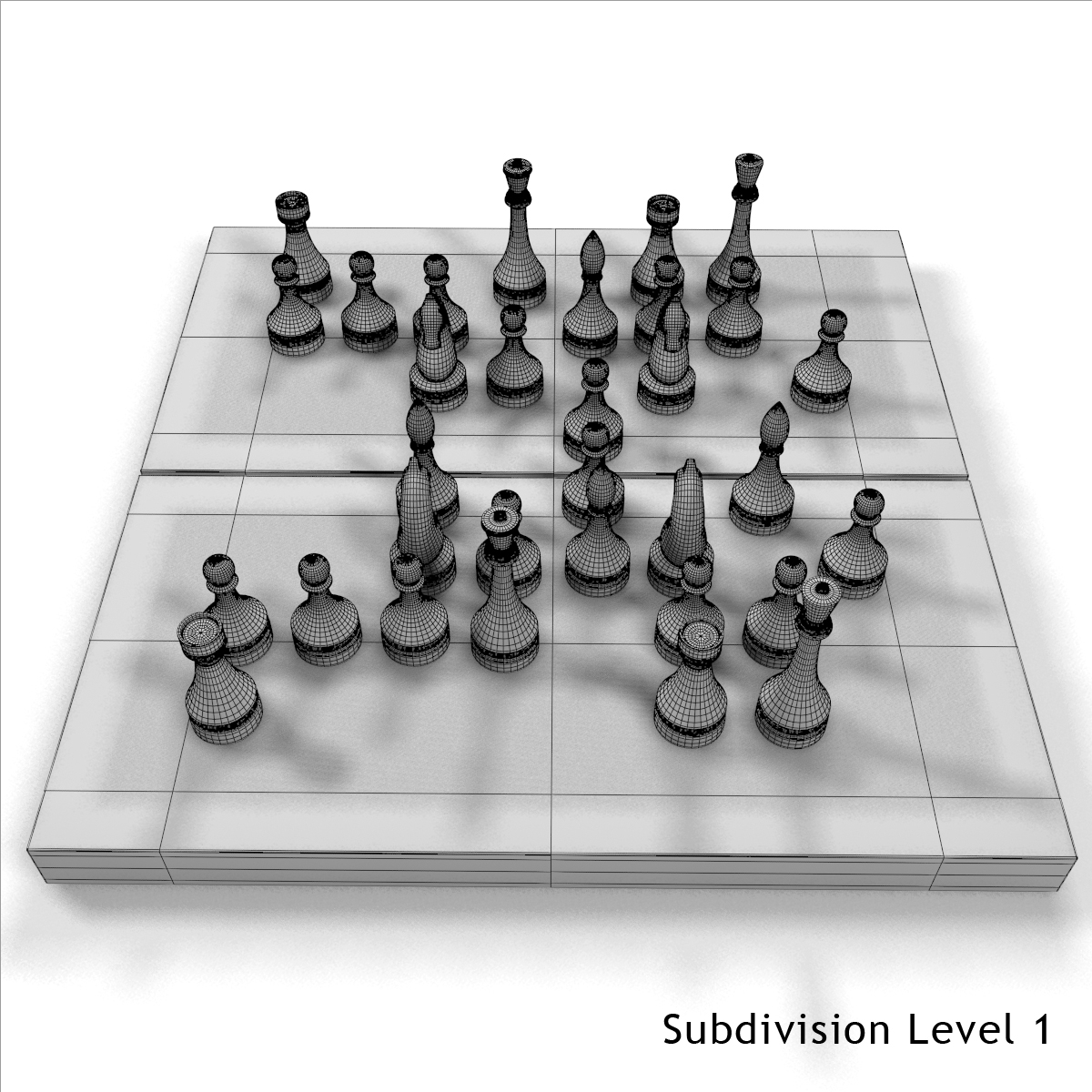 3d model chess set board