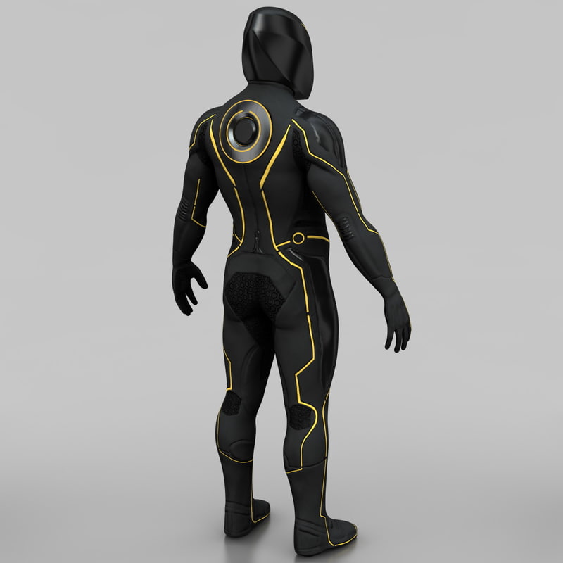 tron legacy character rigged 3d model