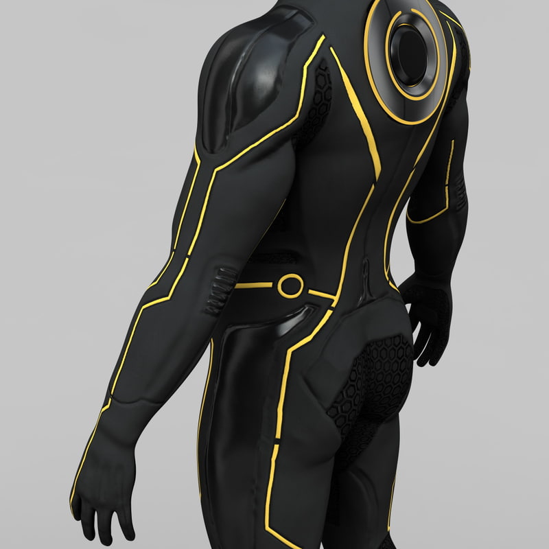 tron legacy character rigged 3d model