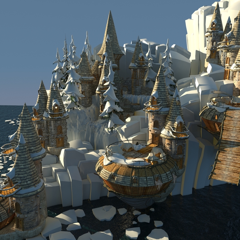 fantasy village ice 3d max