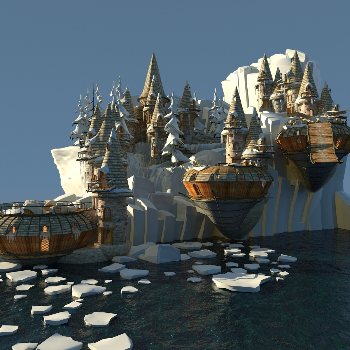 fantasy village ice 3d max