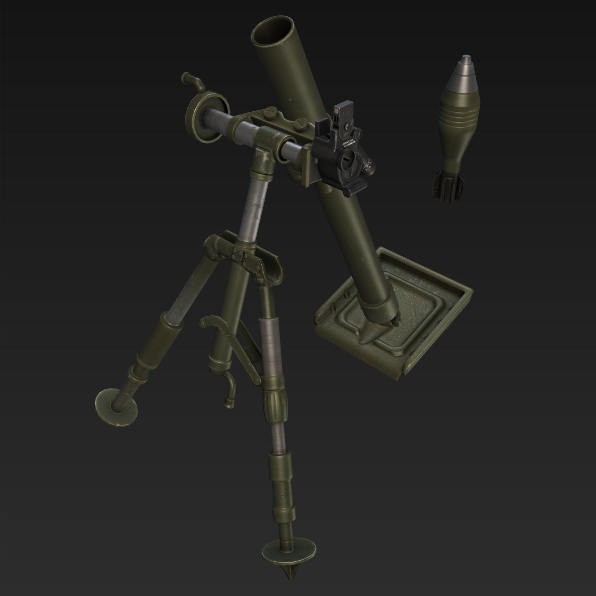 m2 mortar 3d model