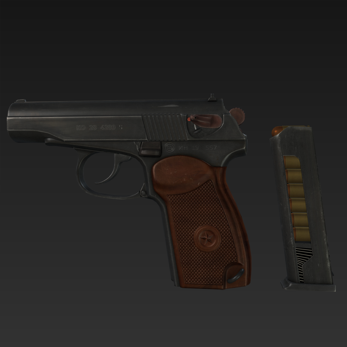 3d makarov pistol model