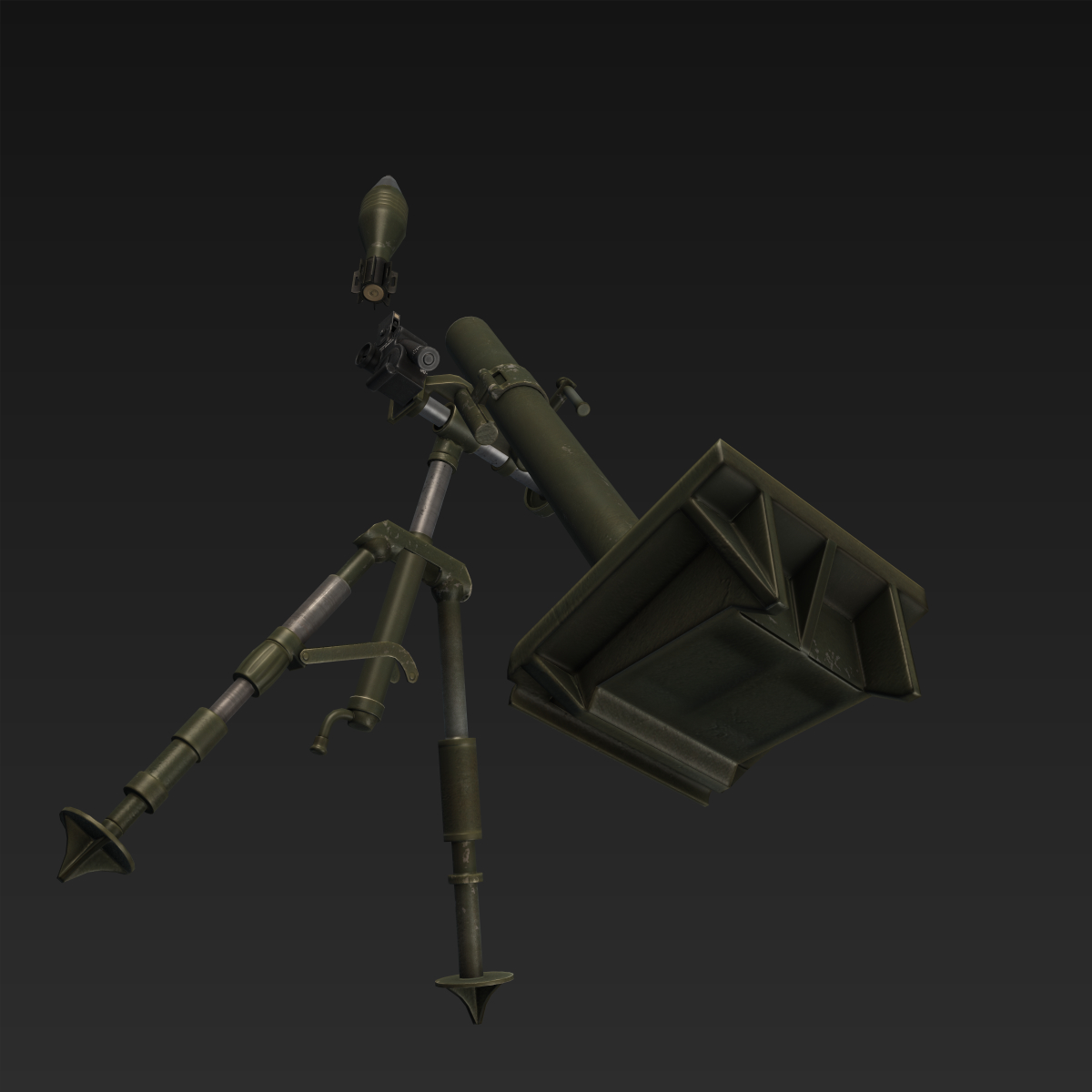 m2 mortar 3d model