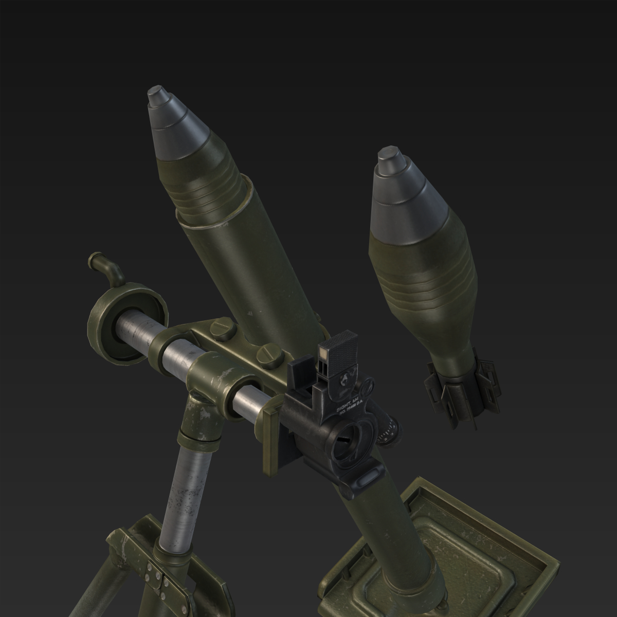 m2 mortar 3d model