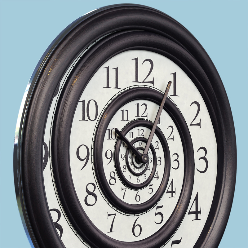 3d model hypnotic spiral wall clock