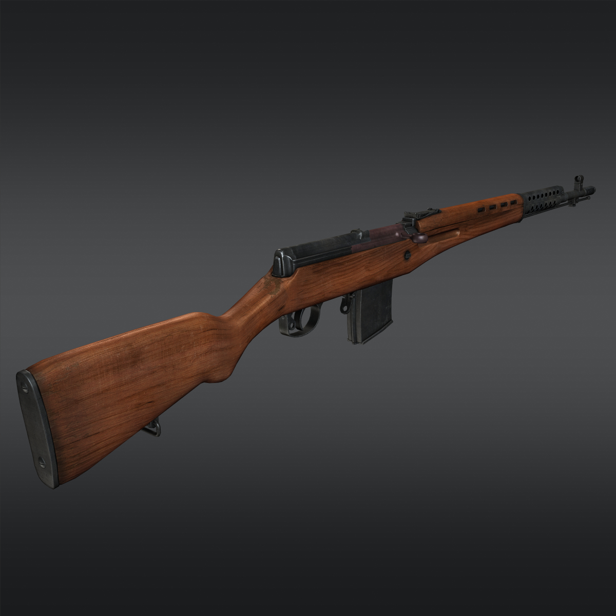 tokarev svt-40 3d model