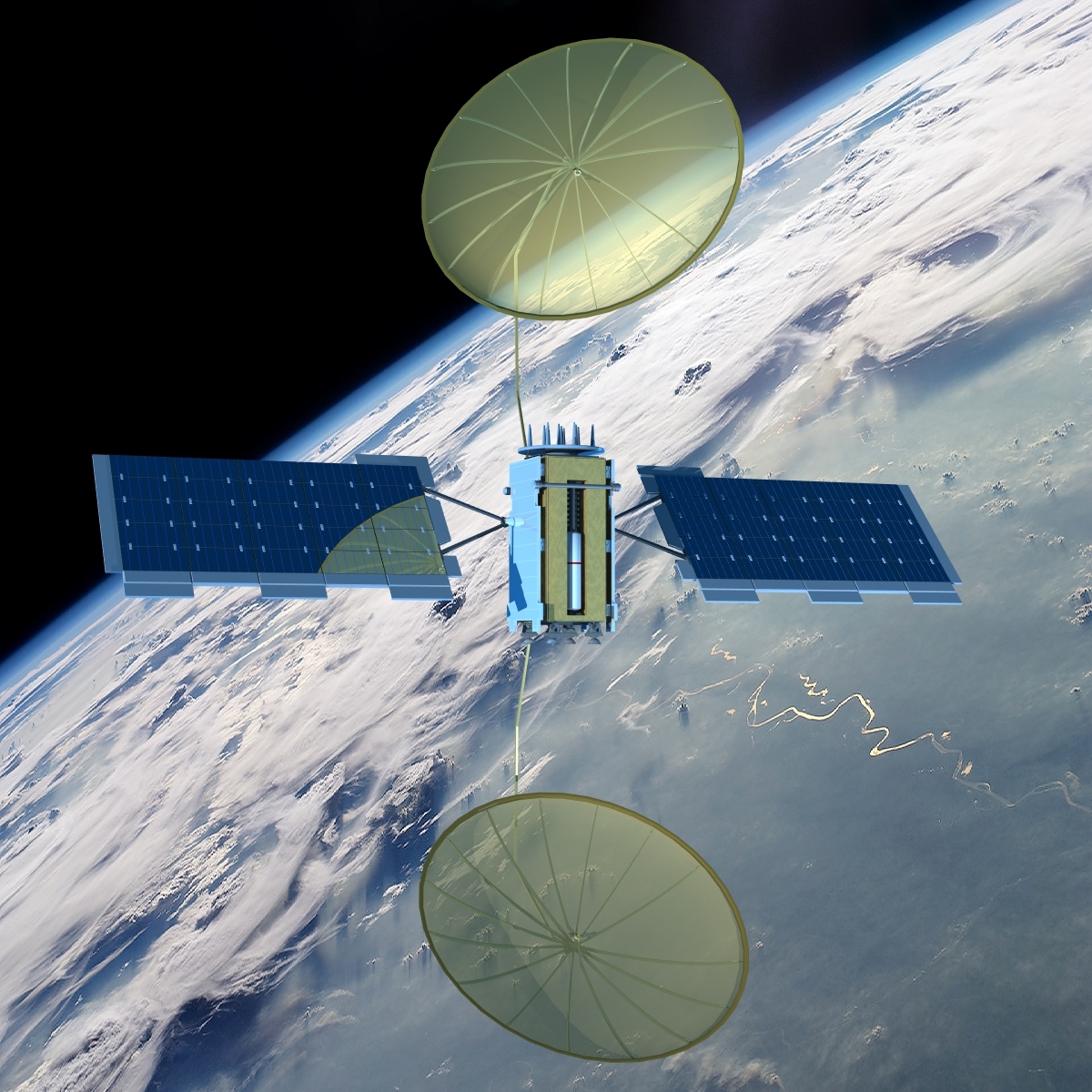 3d muos-2 tactical satellite model