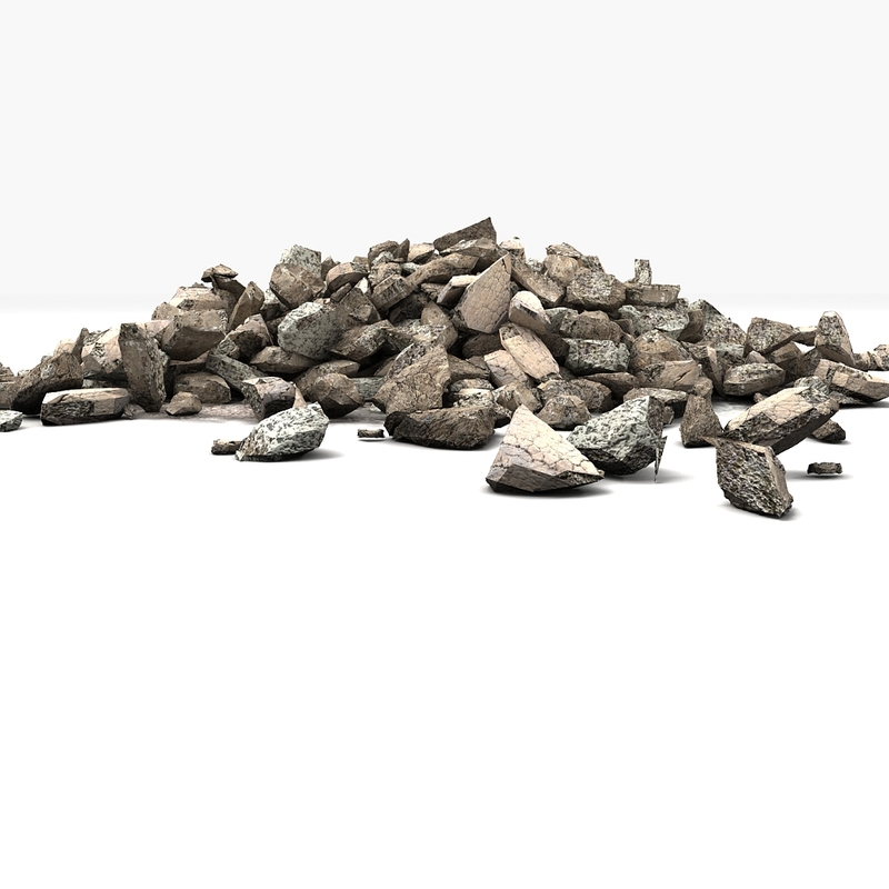 debris stone rock 3d max