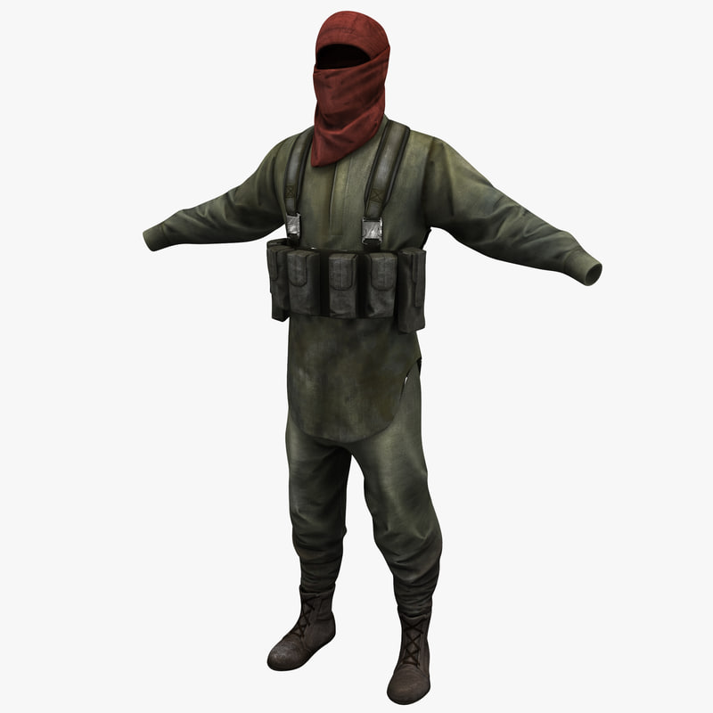 guerrilla soldier clothes 3d model