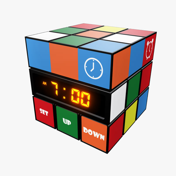 3d model cube clock