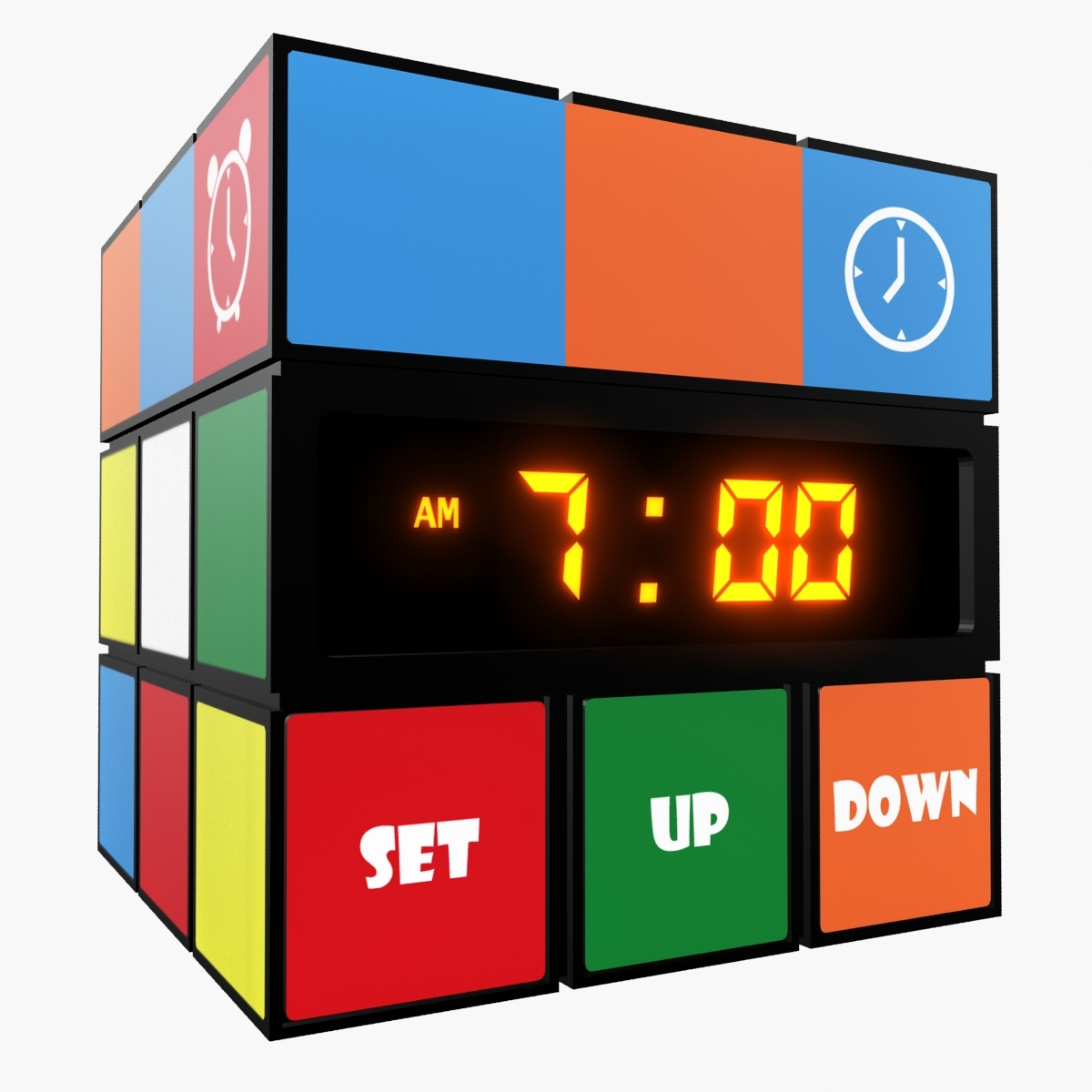 3d model cube clock