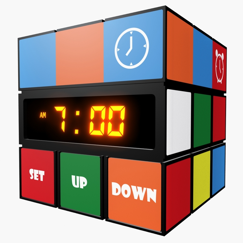 3d model cube clock