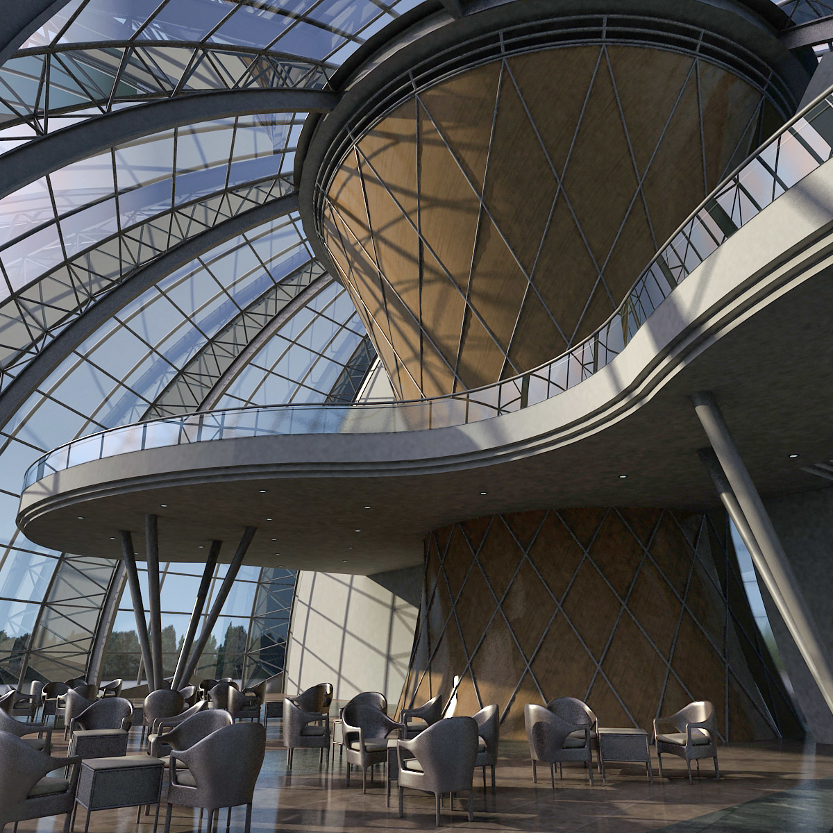 3d modern hall model