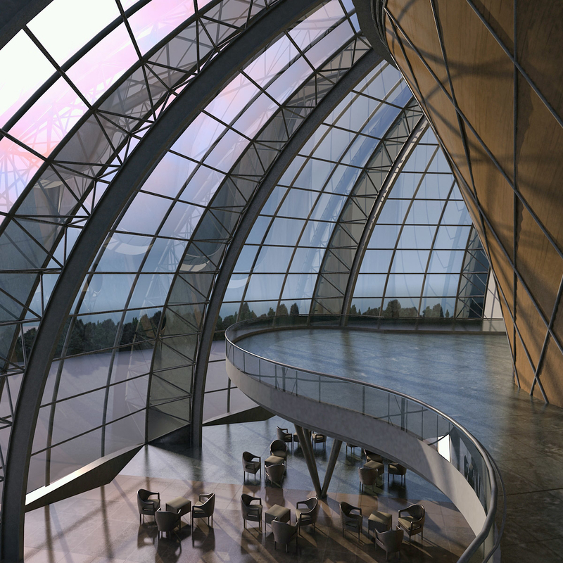 3d modern hall model