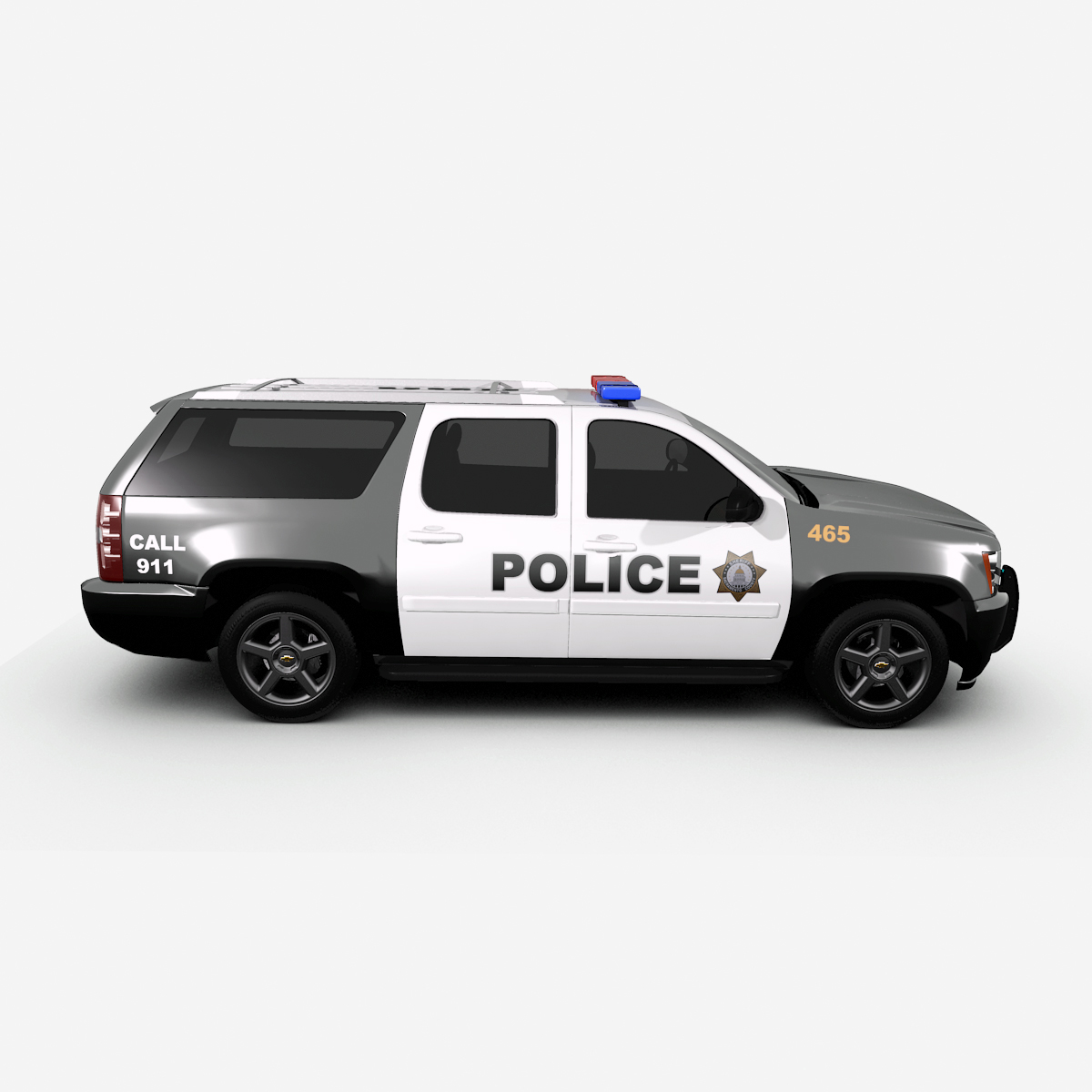 chevrolet suburban police 3d model