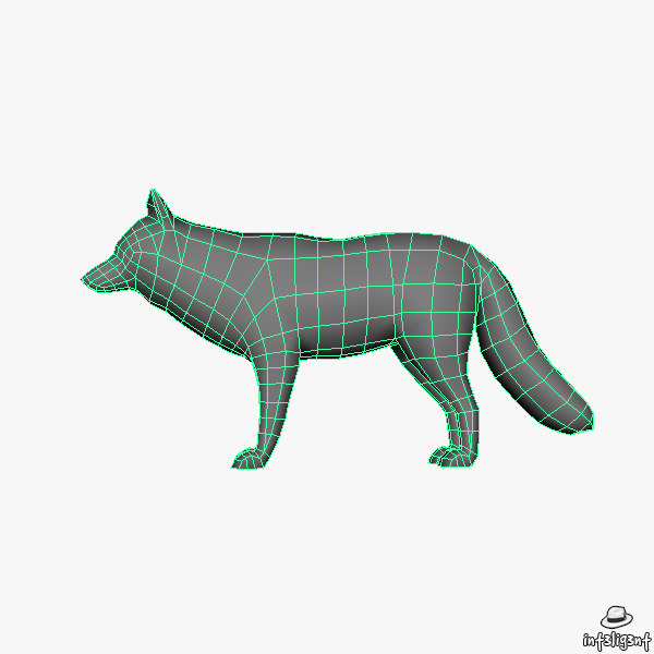 3d model fox edge loop