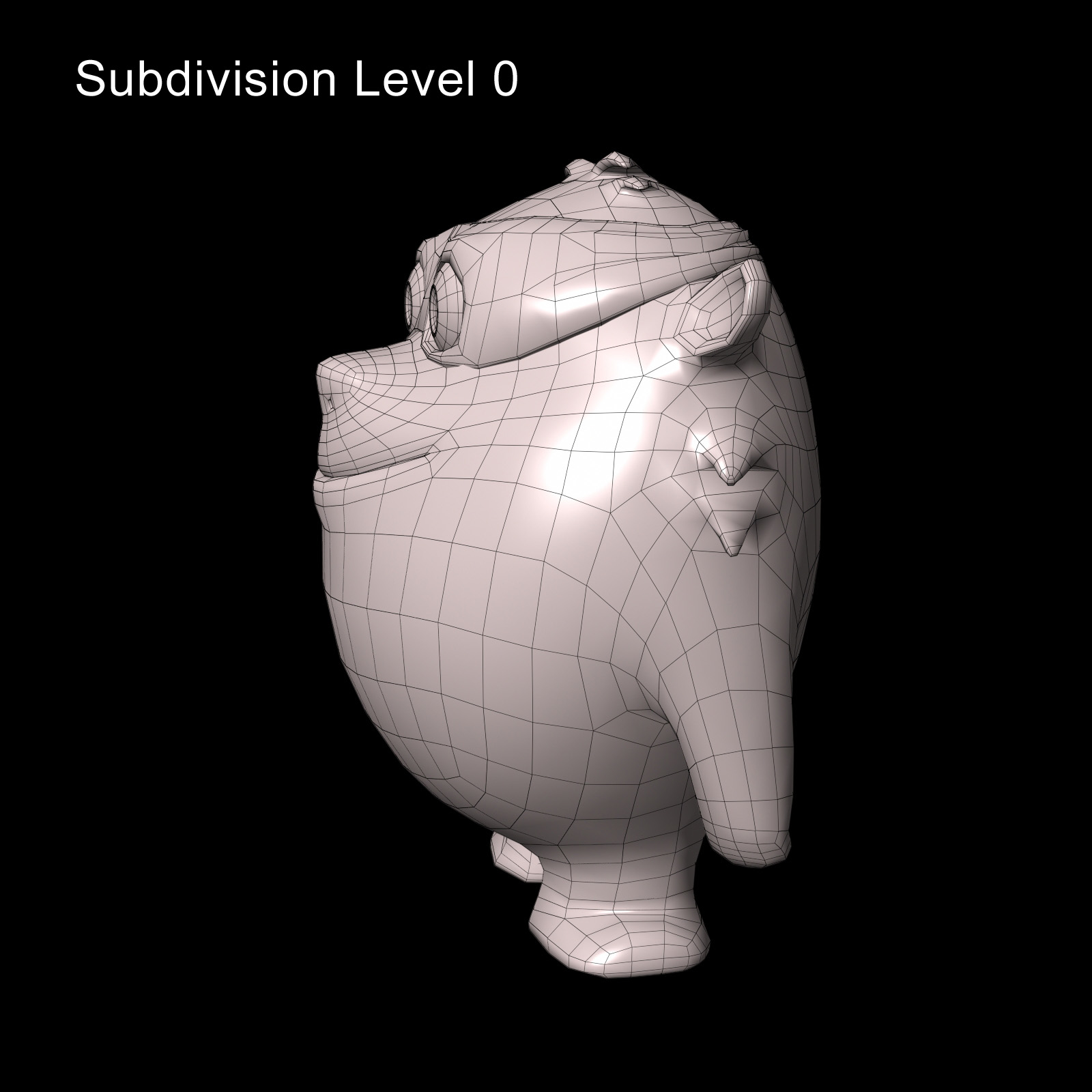 monster cartoon character facial animation obj