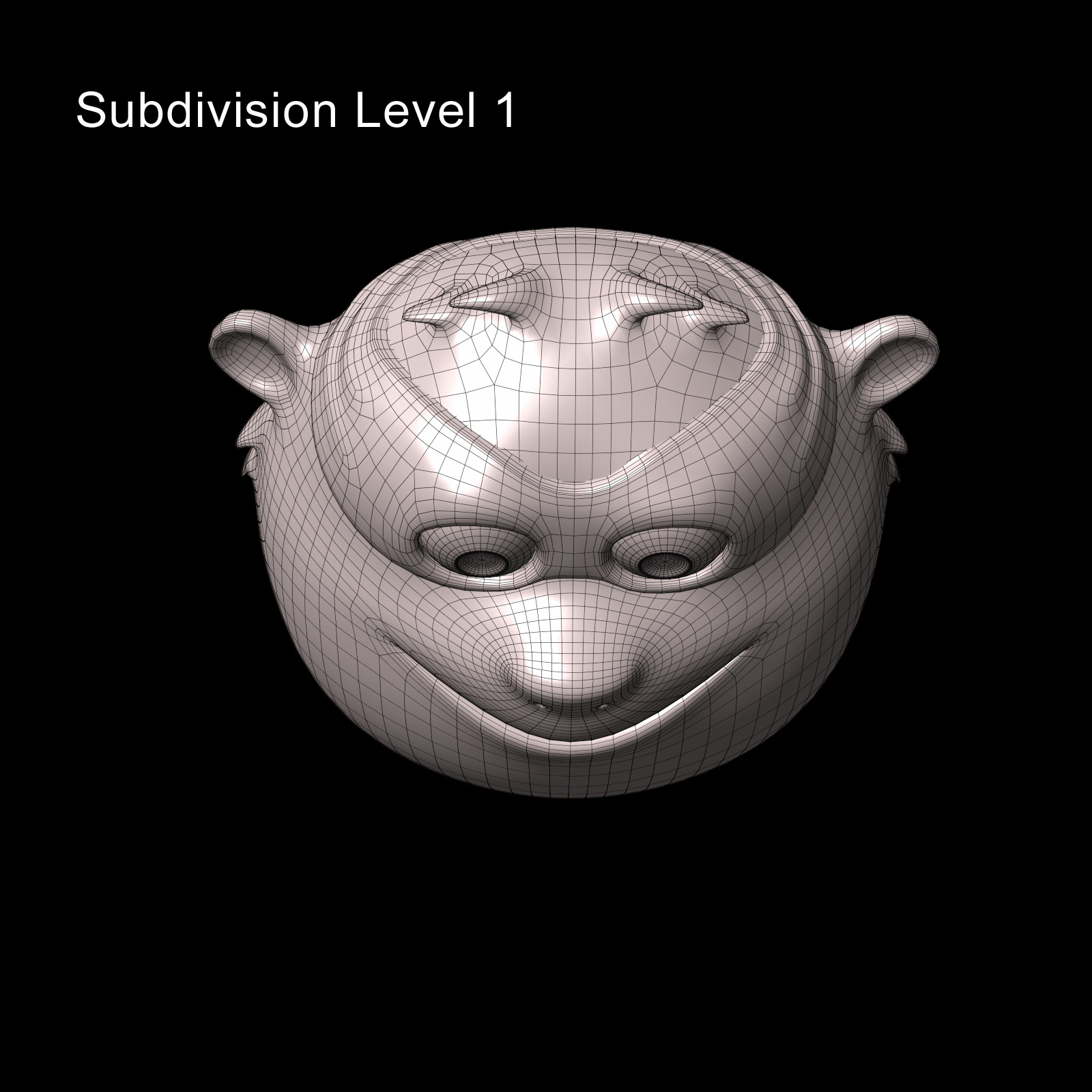 monster cartoon character facial animation obj