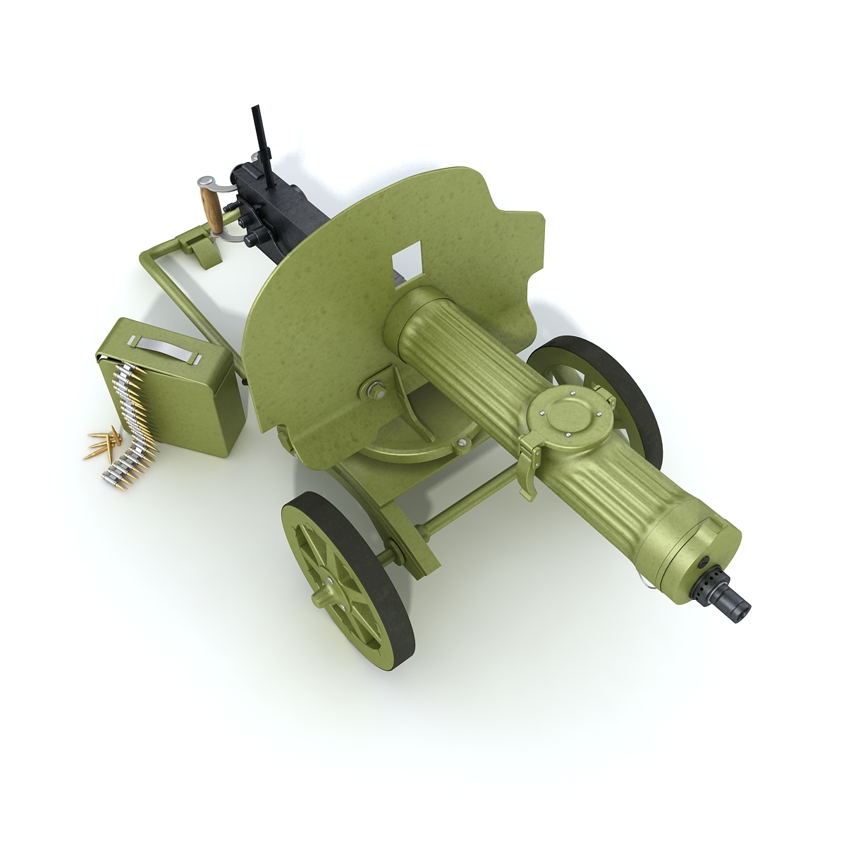 m1910 maxim machine gun 3d max