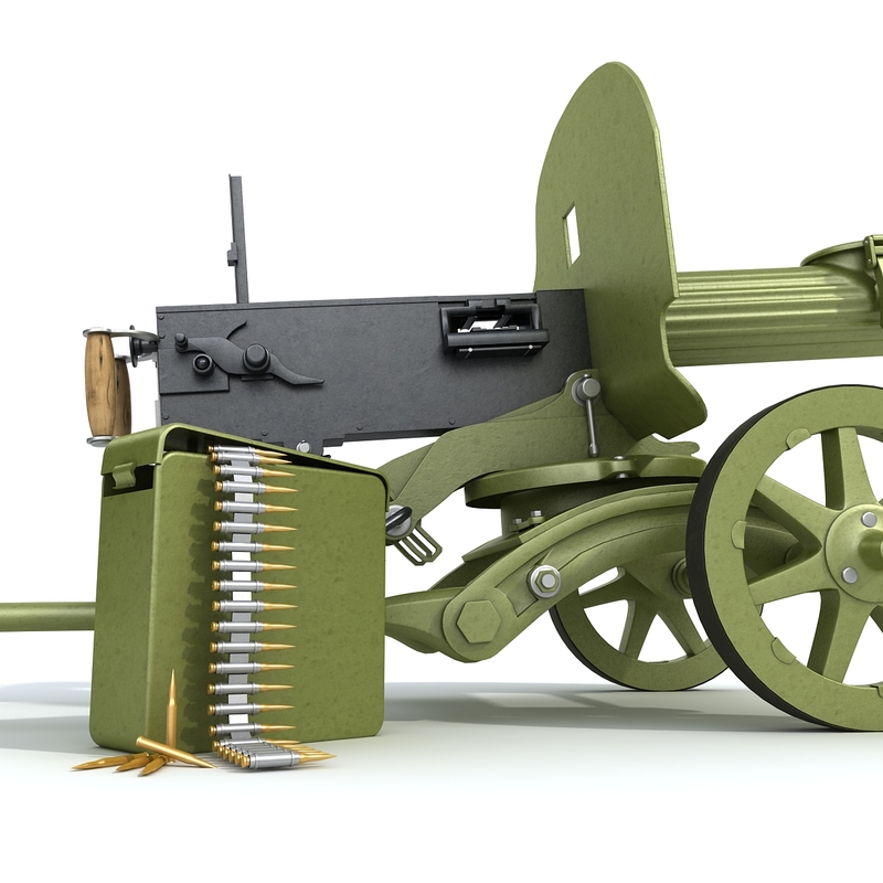 m1910 maxim machine gun 3d max