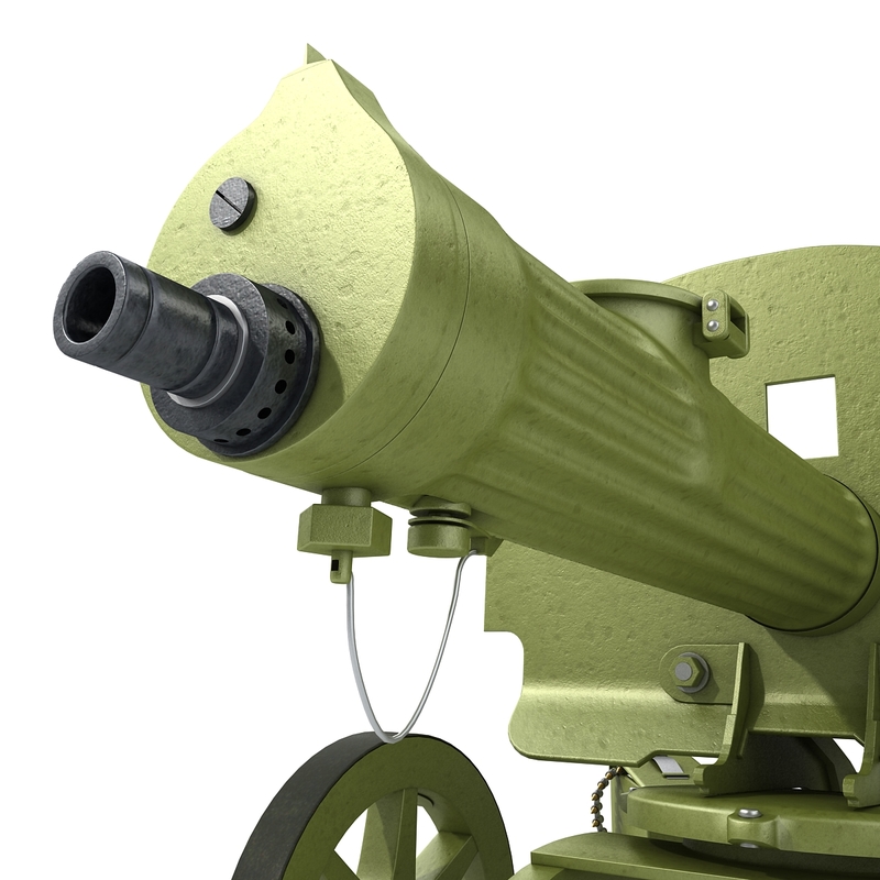 m1910 maxim machine gun 3d max
