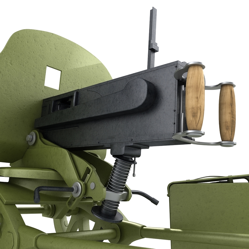 m1910 maxim machine gun 3d max
