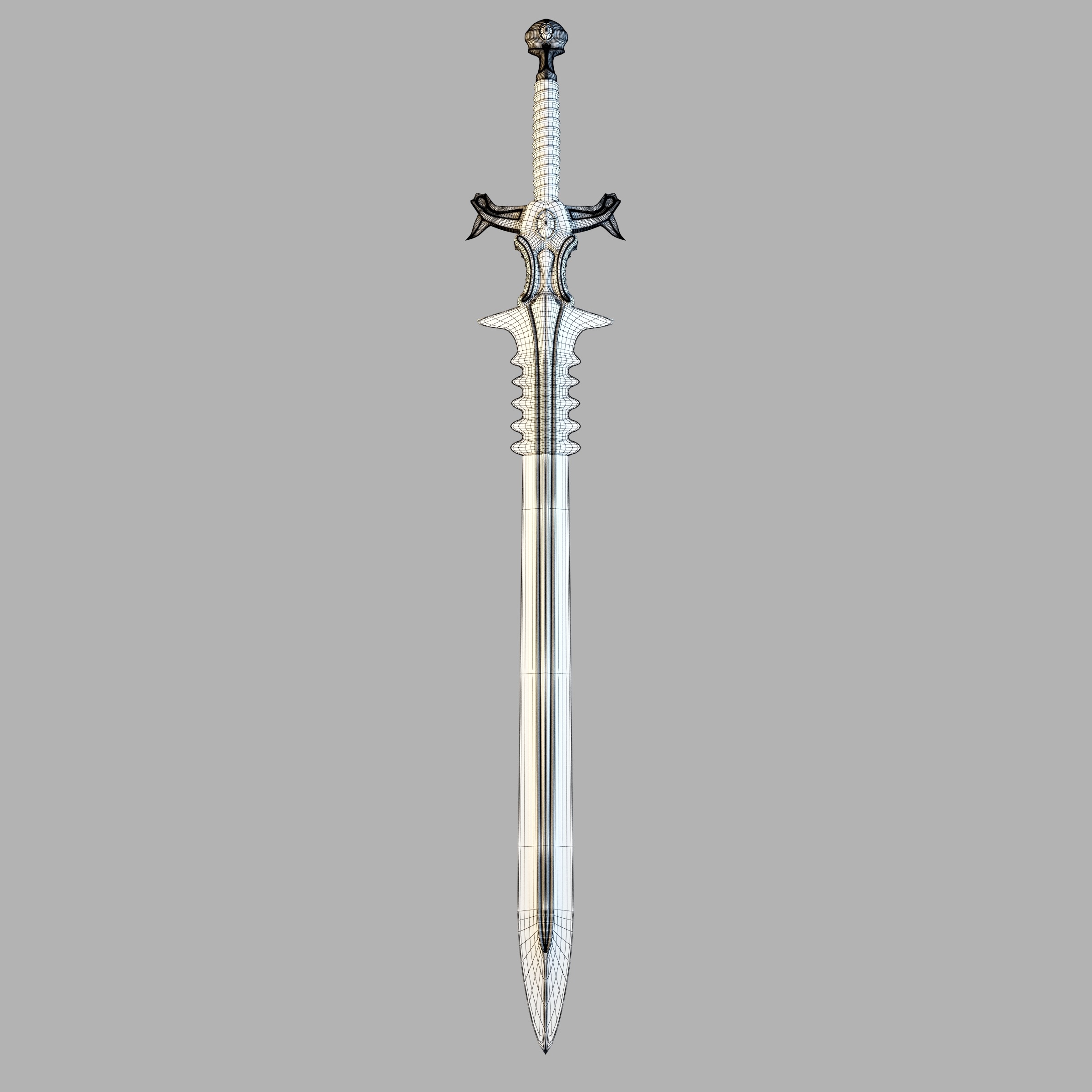 jeweled fantasy sword 3d model