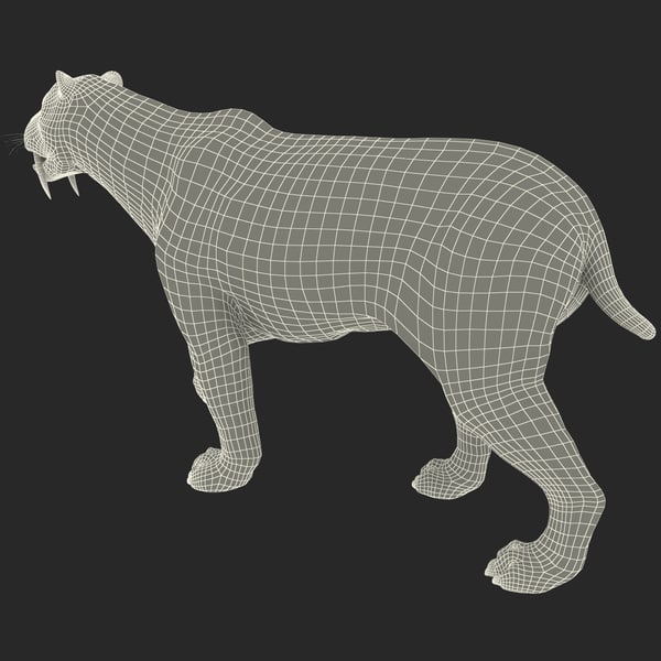 smilodon 2 pose 1 3d model