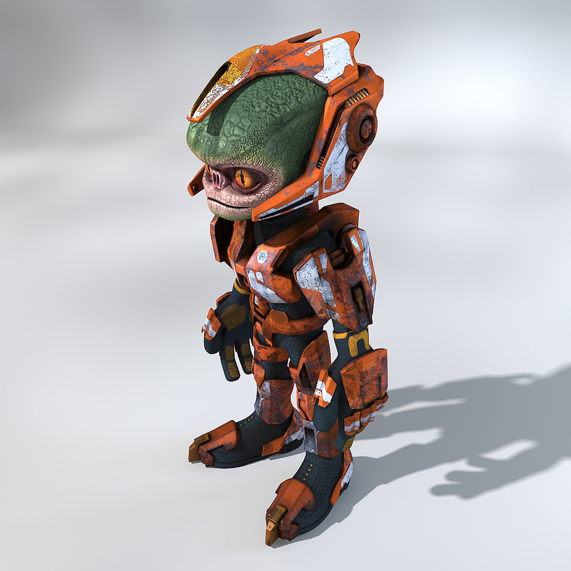 cartoon alien trooper 3d max