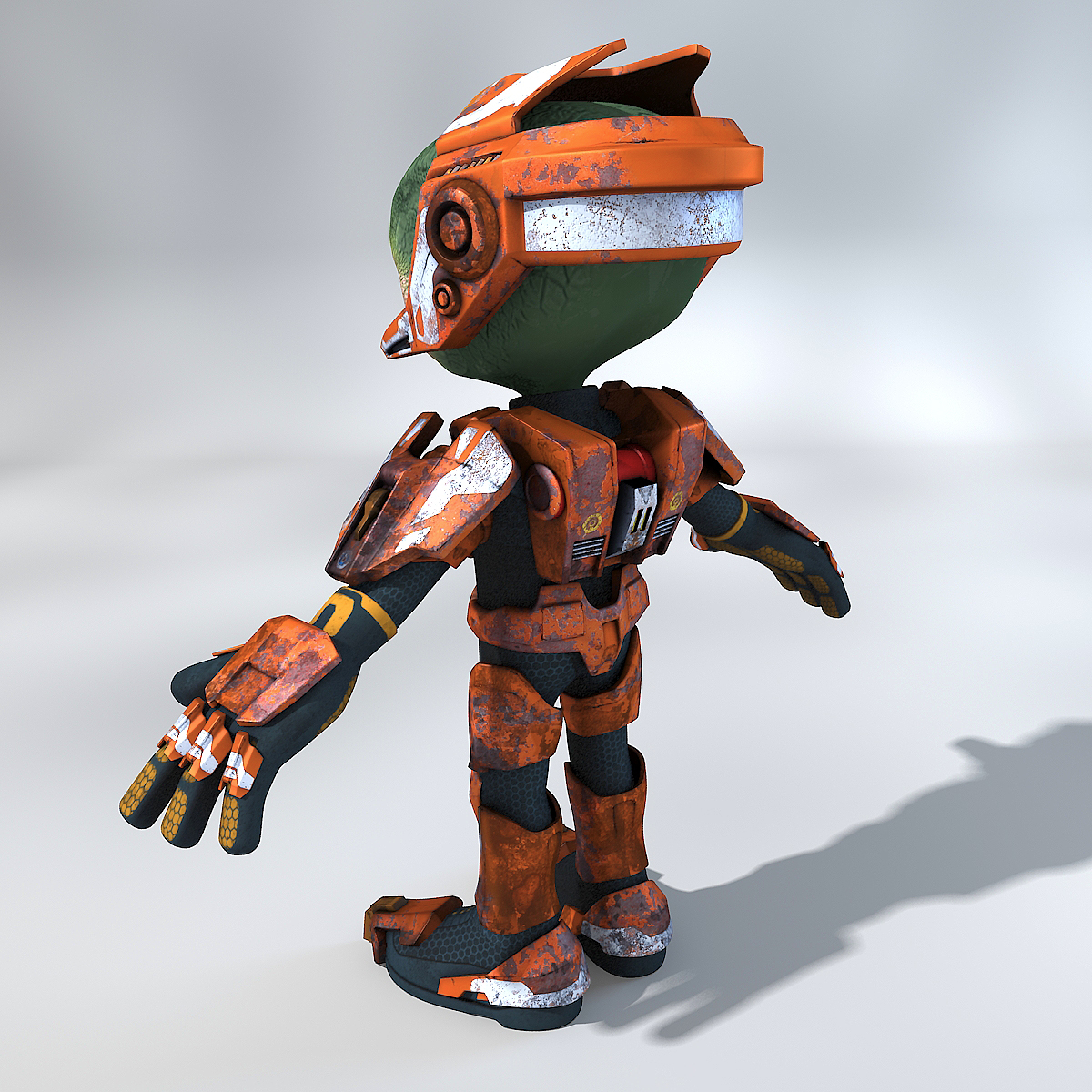 cartoon alien trooper 3d max